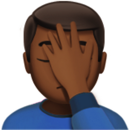 Man Facepalming: Medium-Dark Skin Tone Emoji (U+1F926, U+1F3FE, U+200D ...