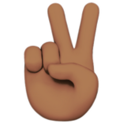 Victory Hand: Medium Skin Tone Emoji (U+270C, U+1F3FD)